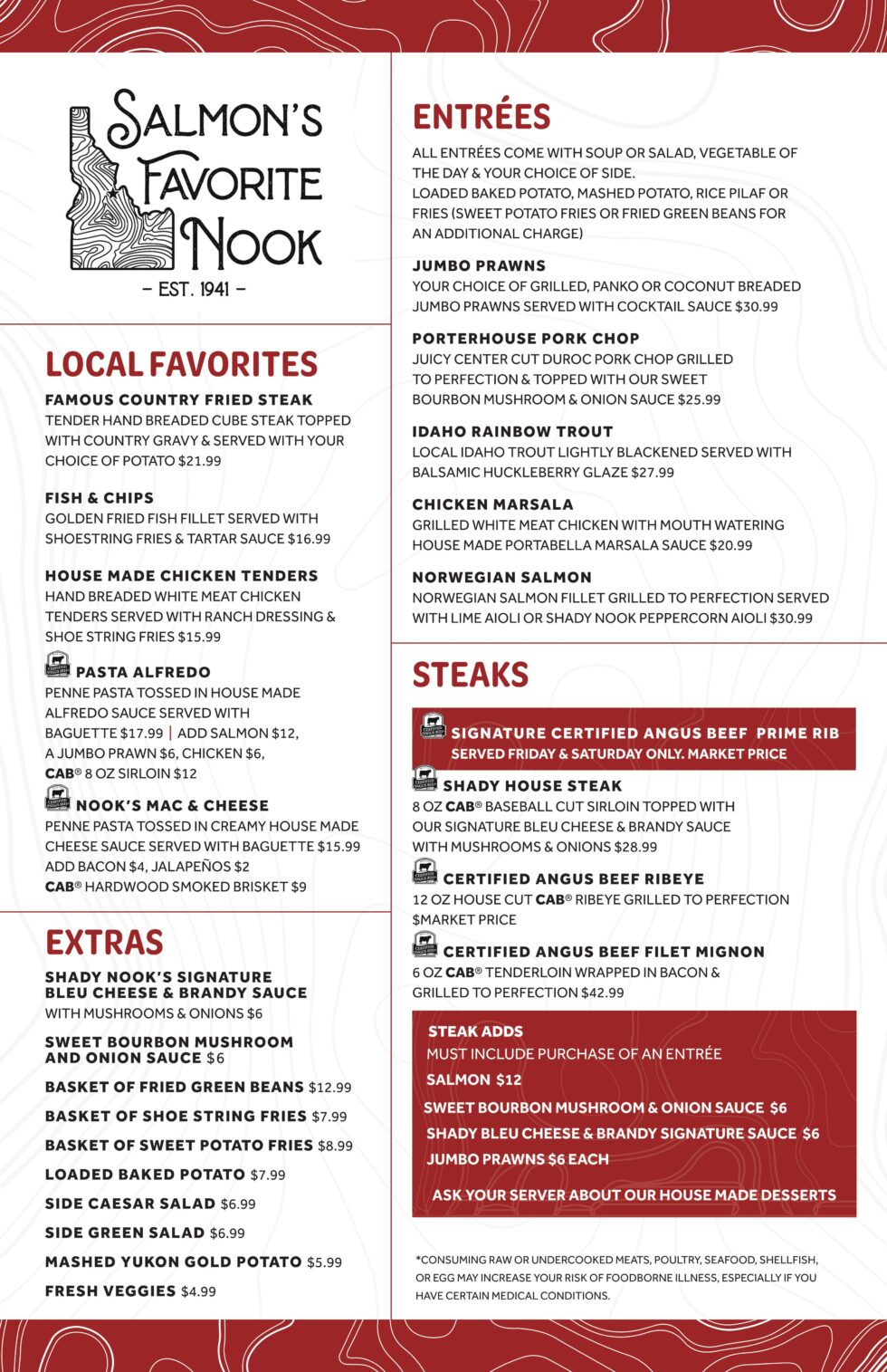 Menu | Shady Nook